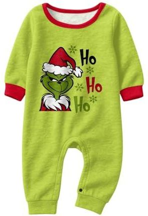 Generic Le Grinch Pyjama Noel Famille De Grinch Adulte Costume Assorti Vetement Enfant Couple Hiver Deguisement Ensembles Pull Coton Ensemble Chaud Et Doux Be