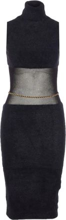 Elisabetta Franchi robe sans manches à coupe mi-longue - Noir