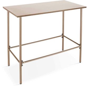 Oviala Table haute de jardin en m&eacute;tal taupe 120 cm - Palavas