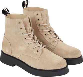 Tommy Jeans Damen TJW LACE UP Boot Suede EN0EN02287 Mittelhohe Stiefel, Khaki, 37 EU