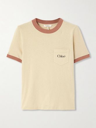 Chloé T-shirt En Jersey De Coton Imprimé - Neutres