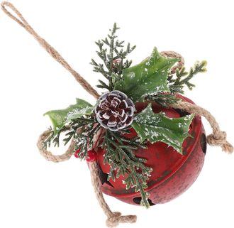 Cabilock Eisen Weihnachtsglocke in gro&szlig;er Gr&ouml;&szlig;e Rot Vintage Selbstgemacht Weihnachtsanh&auml;nger Langlebige Metall Glocke f&uuml;r Baum und Raumdekoration