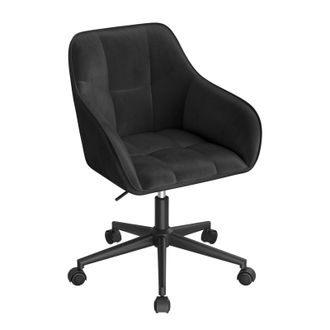 Woltu Homeoffice Stuhl, Schreibtischstuhl, Drehstuhl, Schminkstuhl, h&ouml;henverstellbar, bis 150 kg belastbar, mit Armlehnen Samtsitz, f&uuml;r Schlafzimmer B&uuml;ro Wo