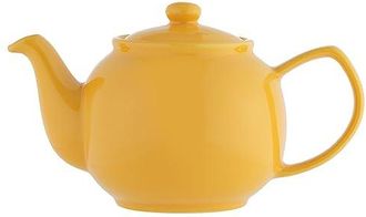 Price & Kensington Théière anglaise pour 6 tasses, en faïence de qualité supérieure, jaune moutarde brillant, passe au micro-ondes et au lave-vaisselle, théière vintage