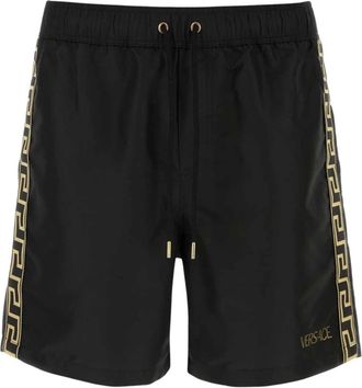 Versace Homme, Maillots de bain, Noir, Taille: M Swim Shorts Nylon Golfo Reciclato+Banda Greca