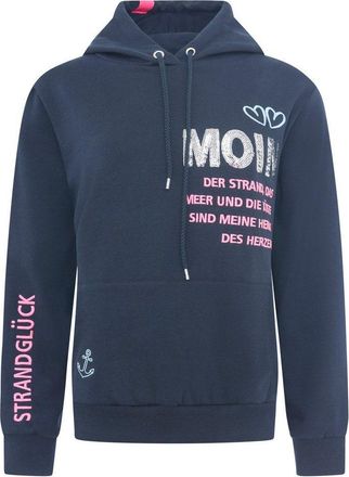 Zwillingsherz Hoodie Moin Strandglück Fronttaschen, innen mit Fleece, Kapuze, Stickerei