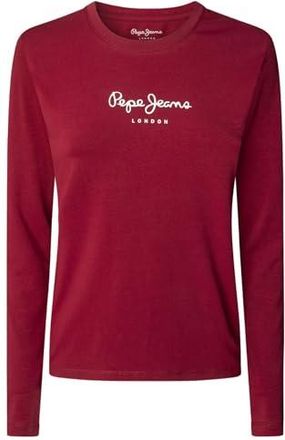 Pepe Jeans London New Virginia LS N T-Shirt Femme Rouge (Merlot Red), XS, Rouge (Merlot Red), XS