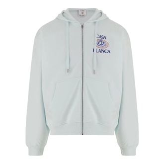 Casablanca Homme, Sweatshirts et sweats &agrave; capuche, Bleu, Taille: M SweaT-shirt &agrave; capuche en coton avec logo