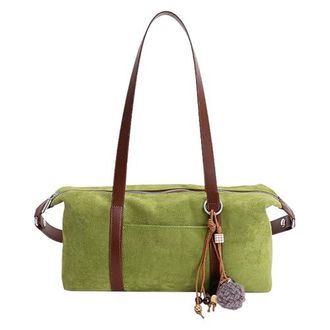 Generic Sac &agrave; bandouli&egrave;re polyvalent en cuir synth&eacute;tique pour femme, sac &agrave; bandouli&egrave;re tendance, voyage, travail, shopping, Vert, 16.14x9.84x5.12inch
