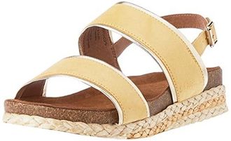 s.Oliver Femme 5-5-28702-28 Sandale Plate, Jaune, 40 EU