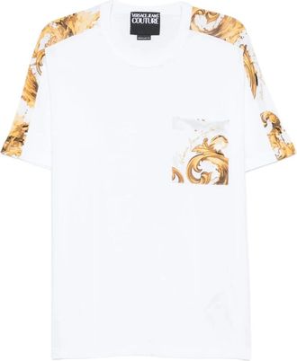 Versace Jeans Couture Homme, Tops, Blanc, Taille: XL Cotton T-shirt