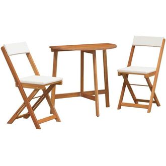 vidaXL Ensemble bistrot 3 pcs Marron Bois dacacia massif Vidaxl
