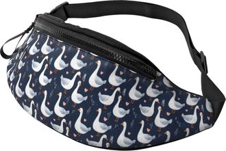 Generic H&uuml;fttaschen Mode G&uuml;rteltasche Love Goose Navy Print Multifunktionale Sporttasche F&uuml;r Fitness Camping Fahrrad 14X35Cm