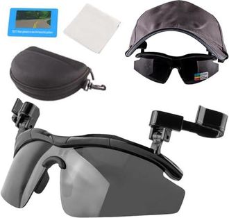 Generico Lunettes de soleil avec protection UV - Lunettes de soleil polaris&eacute;es &agrave; clipser | Plaquette de nez r&eacute;glable polaris&eacute;e, bouclier oculaire l&eacute;ger pour la