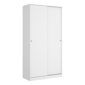 Dmora Guardaroba 2 Ante Abigale, Mobile Appendiabiti Per Camera Da Letto, Armadio Multiuso, 100x50h204 Cm, Bianco Lucido - Dmora