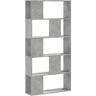vidaXL Vidaxl - B&uuml;cherregal 5 B&ouml;den Betongrau 80,5x23,5x162,5 cm Holzwerkstoff
