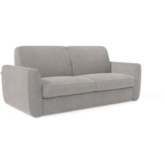Divani.Store Leonida Abziehbares Schlafsofa mit Matratze H18 cm und Kissenfach aus abwaschbarem Stoff 222 cm Grau