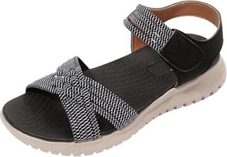 Generic Sandales orthop&eacute;diques d&eacute;contract&eacute;es pour femme - Coupe large - Bout ouvert - L&eacute;g&egrave;res et confortables - Respirantes - &Eacute;l&eacute;gantes - Avec soutien de la v