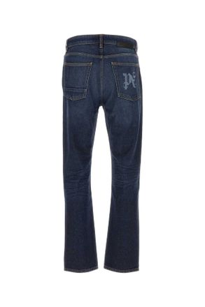Palm Angels Mens Denim Jeans 4503 Exterior: Cotton