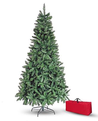 Brigros K&uuml;nstlicher Weihnachtsbaum, 878 Zweige, + Taschen, realistisch, Haken, einfache Montage, PVC, Metallbasis, feuerhemmend (180 cm, Gr&uuml;n)