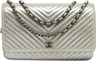 Chanel Pre-owned Wallet on Chain (Woc) - Femme - Pre-owned - Gris - Taille: ONE Size