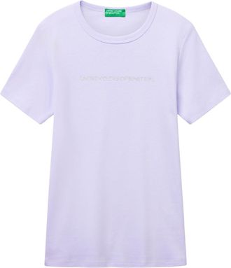 Benetton Damen 3ga2e16a2 T-Shirt, violett, Large