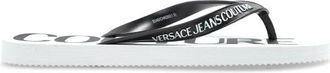 Versace Jeans Couture Femme, Chaussures, Blanc, Taille: 36 EU Mules en caoutchouc avec logo