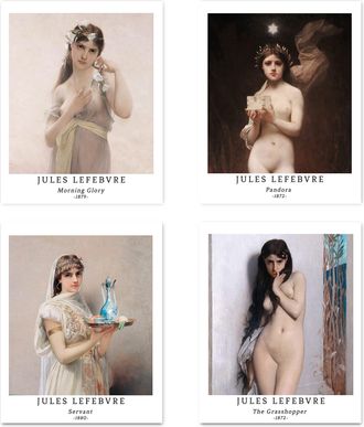 Berkin Arts Kunstdruck Ungerahmt Klassische Mythologie Historisch Bilder Set von 4, Poster Gr&ouml;&szlig;e: 28x35 cm Premium Kunstpapier Wanddeko Frauenportr&auml;t Pandora Box 