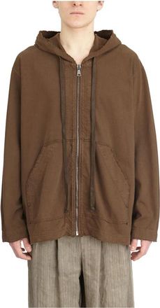 Uma Wang UMA Wang, Homme, Sweatshirts et sweats &agrave; capuche, Brun, Taille: S Sweat &agrave; capuche en coton