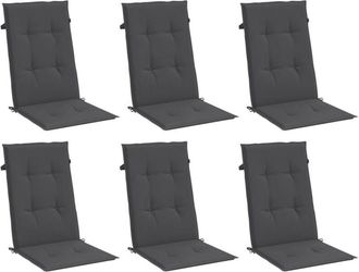 vidaXL Vidaxl - Coussins de chaise &agrave; dossier haut lot de 6 anthracite m&eacute;lang&eacute;