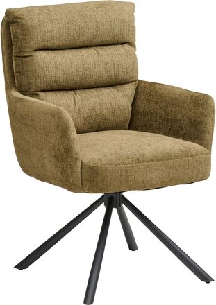 MID.YOU Mid.you Armlehnstuhl, Gr&uuml;n, Schwarz, Metall, Textil, Rundrohr, 57x95x65 cm, Sitzfl&auml;che 180&deg; drehbar, Esszimmer, St&uuml;hle, Esszimmerst&uuml;hle, Armlehnenst&uuml;h