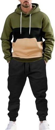 Generic Ensemble Jogging Homme Sweat &Agrave; Capuche Et Pantalon Tracksuit Automne Hiver Surv&ecirc;tement Homme Ensemble 2 Pi&egrave;ces V&ecirc;tement De Sport Automne Hiver D&eacute;contr