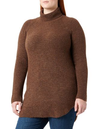 Pieces Damen Pcellen Ls Long Knit Noos Bc Qx, Chicory Coffee, 48-50 Gro&szlig;e Gr&ouml;&szlig;en