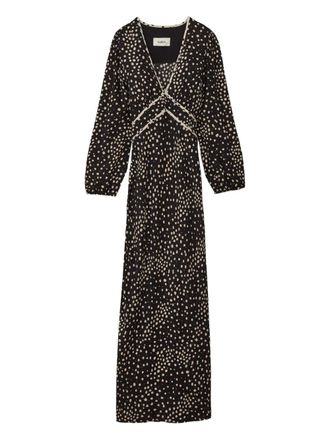 BA&SH robe longue Derby &agrave; pois - Bleu