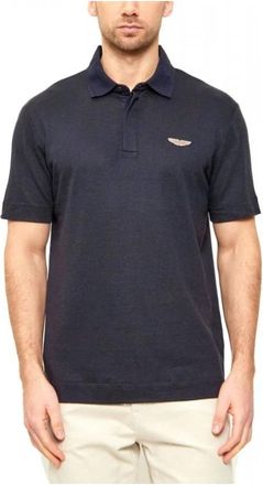 HUGO BOSS Homme, Tops, Bleu, Taille: XL Polo de coupe classique avec logo caoutchout&eacute;