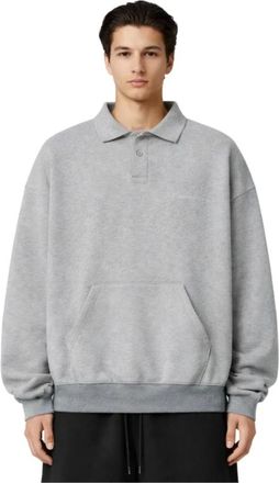Fear of God Homme, Sweatshirts et sweats &agrave; capuche, Gris, Taille: XS SweaT-shirt Polo Signature Ann&eacute;es 90