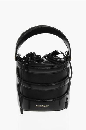 Alexander McQueen Leather THE RISE Bucket Bag with Removable Shoulder Strap size Unica