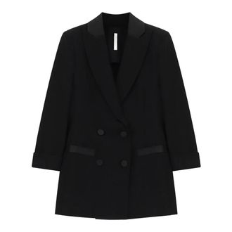 Imperial Giacca Doppio Petto Manica 3/4 Dettagli in Raso - Femme - Vestes - Noir - Taille: 46 FR