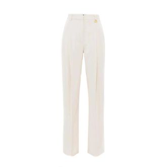 Elisabetta Franchi High-Waist Front Pocket Hosen - - Trousers - Damen - Beige - M