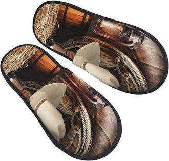 Generic Slippers Cowboy De Rodéo De LOuest Américain Anti Odeur Pantoufles Lavables Chaussons Maison Pour Outdoor DIntérieur Voyage M