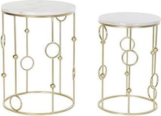 DKD Home Decor Set mit 2 Tischen, Metall, Standard