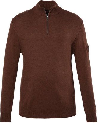 JP1880 Rundhalspullover Strick-Troyer Kragen mit Zipper &Auml;rmelbadge