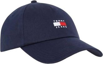 Tommy Jeans Casquette Femme TJW Heritage Core 5 Panneaux AW0AW16991 Rouge fonc&eacute; Bleu Marine Taille Unique, Rouge (Bleu Marine fonc&eacute;), Taille Unique