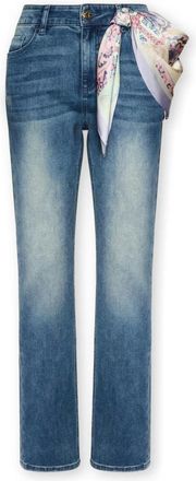 Elena Miro Femme, Jeans, Bleu, Taille: 44 FR Jean Regular avec &Eacute;charpe