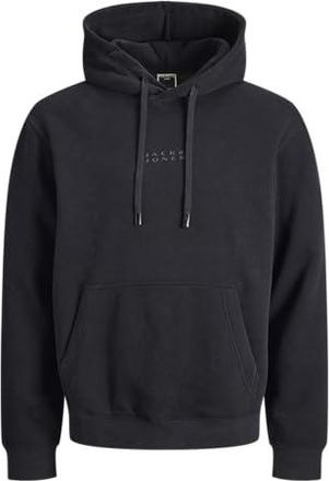 Jack & Jones Badge Hood BF Jcopoint Sweat &agrave; Capuche avec Logo, Noir, M Homme