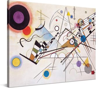 Picanova Wassily Kandinsky - Composition VIII 80x60cm - Bild auf Leinwand - Premium Kunstdruck Auf 2cm Holz-Keilrahmen Für Schlaf- Und Wohnzimmer - Klassische 