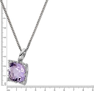 Orolino Halskette Gold 585 mit 4 nat&uuml;rlichen Brillanten zus. 0,04ct. und echtem Amethyst