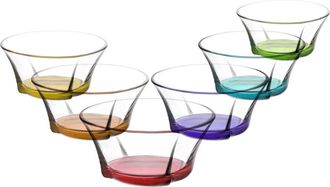 LAV Bunte Glasschalen Schalen Glasschale Dessertschale Vorspeise 310cc. 6 Stk