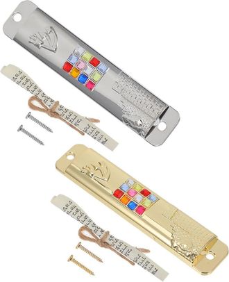 Artibetter Metall T&uuml;rdekoration 2 Satz mit englischem hebr&auml;ischem Segensspruch Retro Judaica Schmuck f&uuml;r Haus und B&uuml;ro Leichte Vintage T&uuml;rpfosten Dekoration aus 