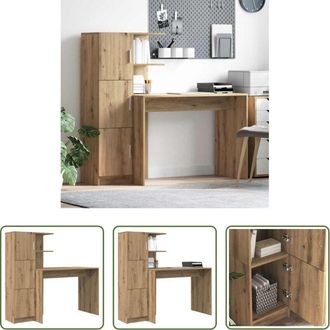 vidaXL Bureau moderne - Bureau 2 pcs Ch&ecirc;ne artisanal